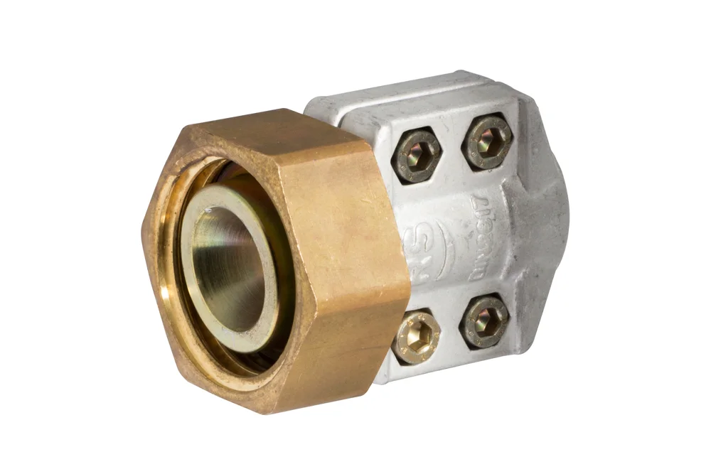 MSL threaded coupling with galvanized hose end, brass hex nut ...
