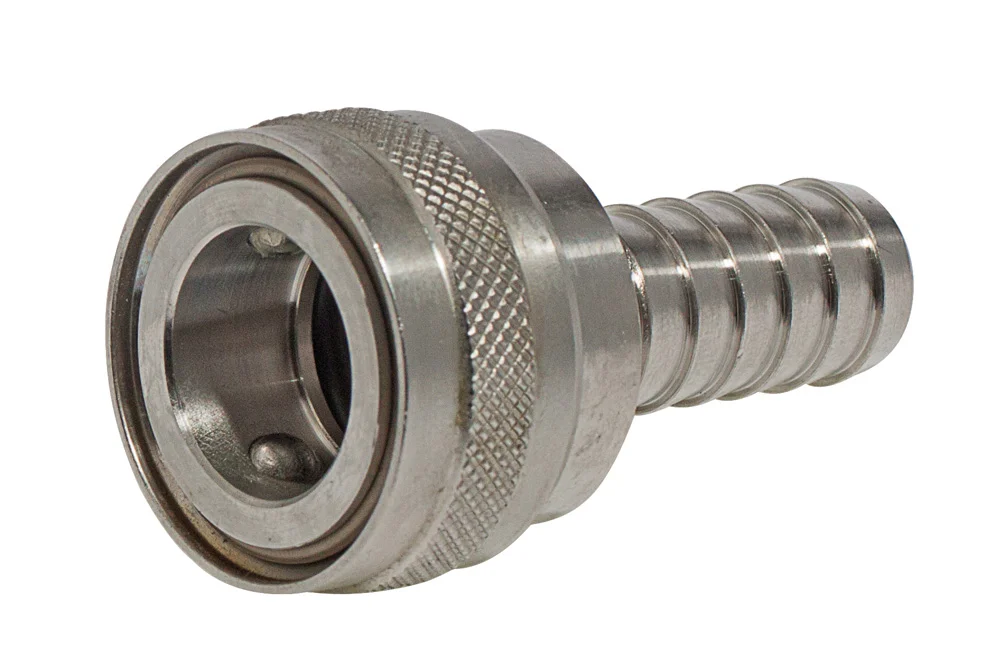 NiTO SS Water Quick Connector Socket with Hose End, Stainless Steel - EDiS
